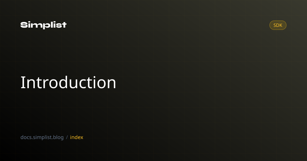 Introduction | Simplist Documentation - Simplist Docs